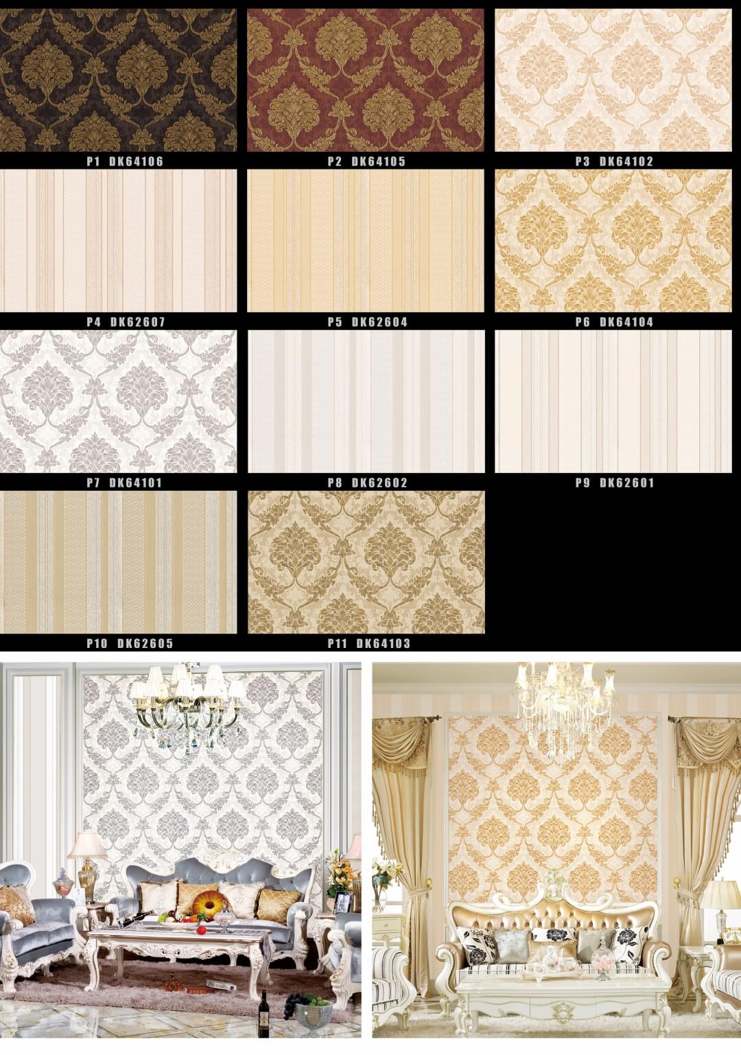 Luxury European Damask Designs Royal Wallpaper from China manufacturer ...